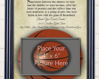 Team Gift for Basketball Coach End of Season, Coach Photo Picture Frame ...