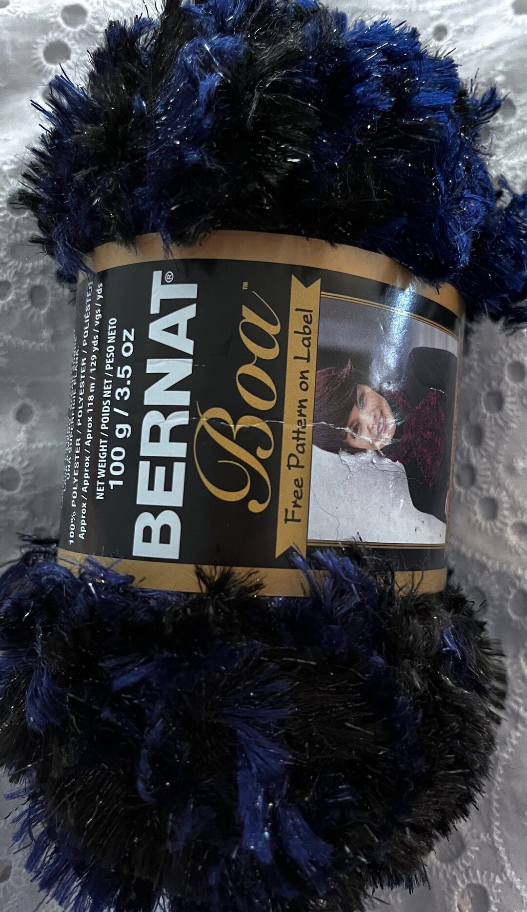 DESTASH One Skein of Bernat Boa Yarn 100% Polyester Nightingale Color ...