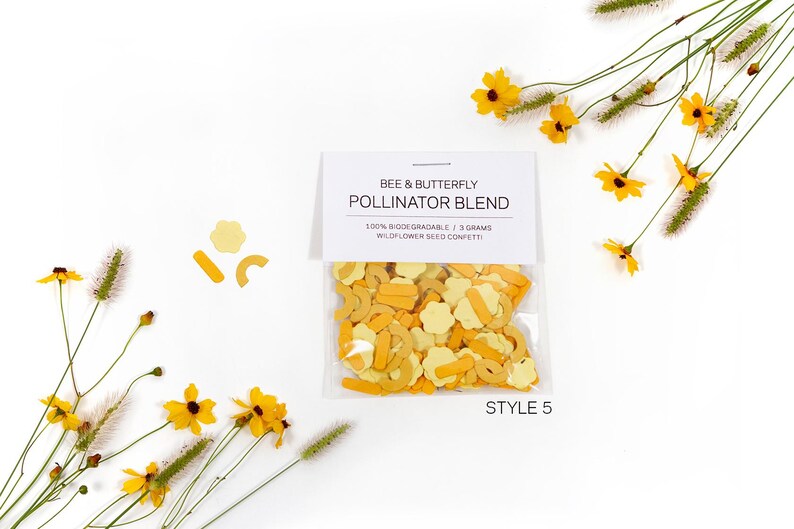 Die Cut Wildflower Seed Confetti - Yellow - Etsy
