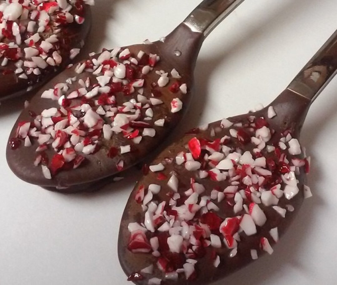 Peppermint Spoons, Chocolate Spoons, Christmas Favor, Gifts, Christmas ...