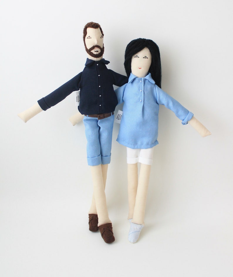 Personalized couple dolls custom portrait cloth dolls family | Etsy