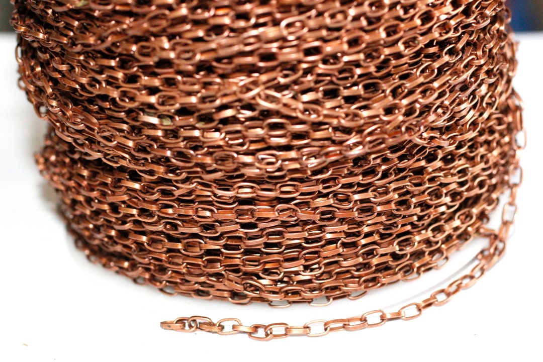 15ft Antique Red Copper Chain -finished Brass Chain-cable Chain-3x5mm ...