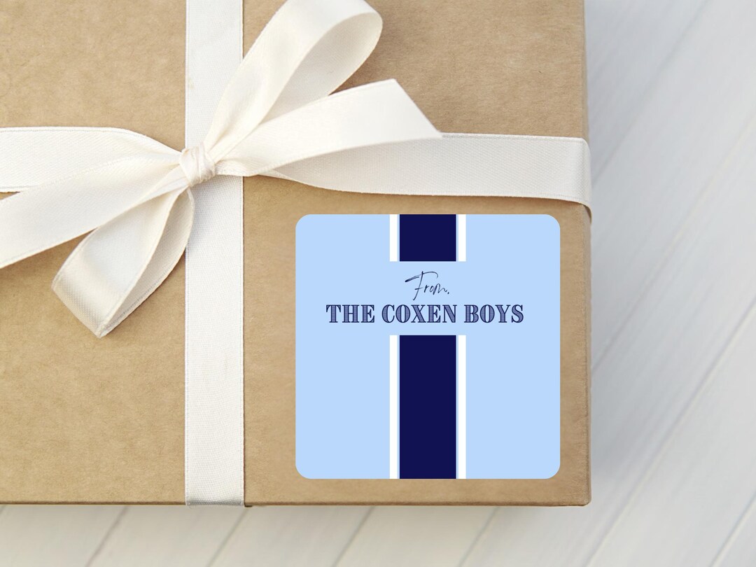 Personalized Gift Sticker - Square Monogrammed Sticker - Custom Gift ...