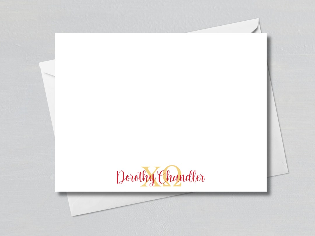 Chi Omega Notecards - Personalized Chi O Stationery - Officially ...