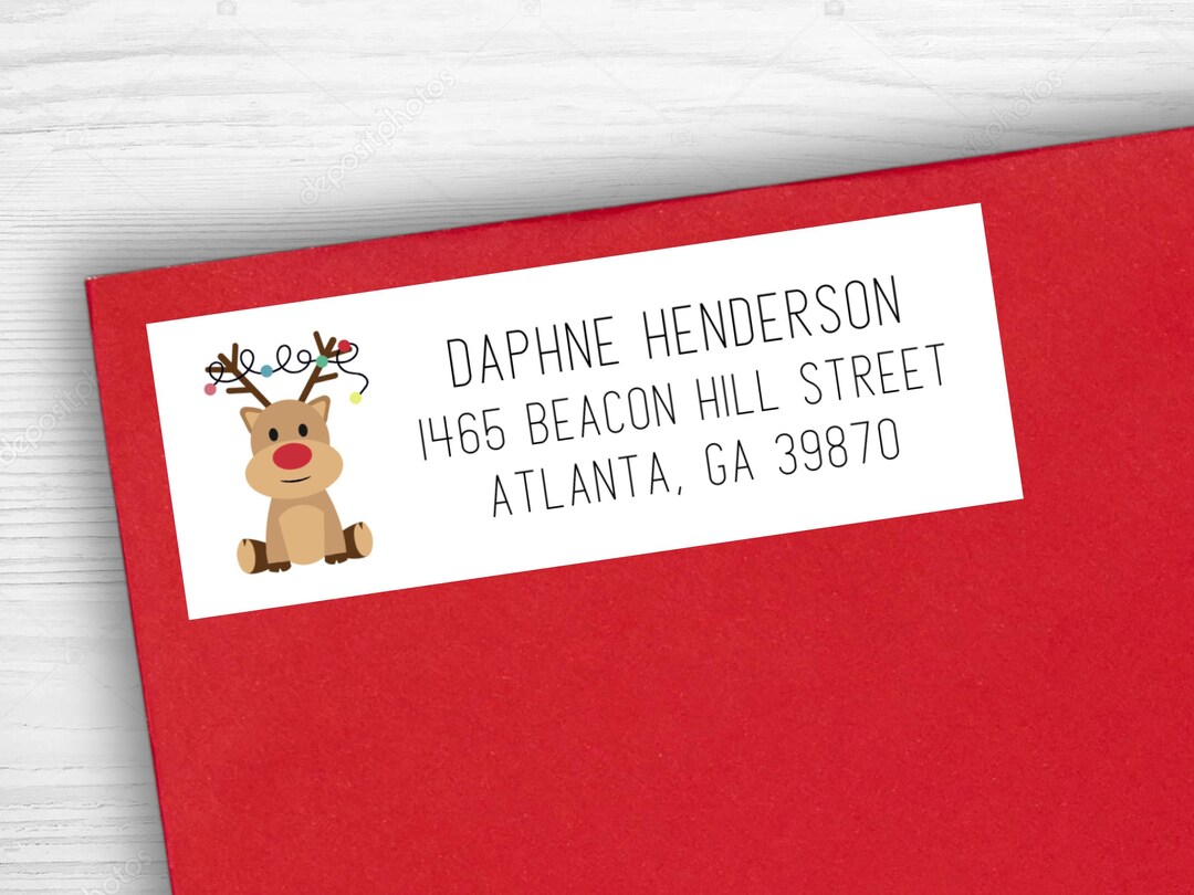 Rudolph Address Labels - Reindeer Address Labels - Christmas Address Labels - Holiday Address ...