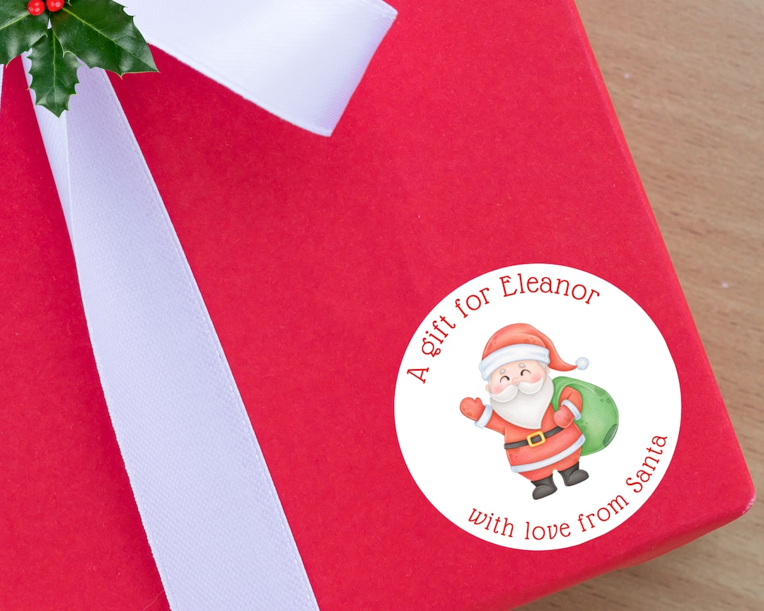 A Gift From Santa Stickers Personalized Santa Gift Stickers - Etsy