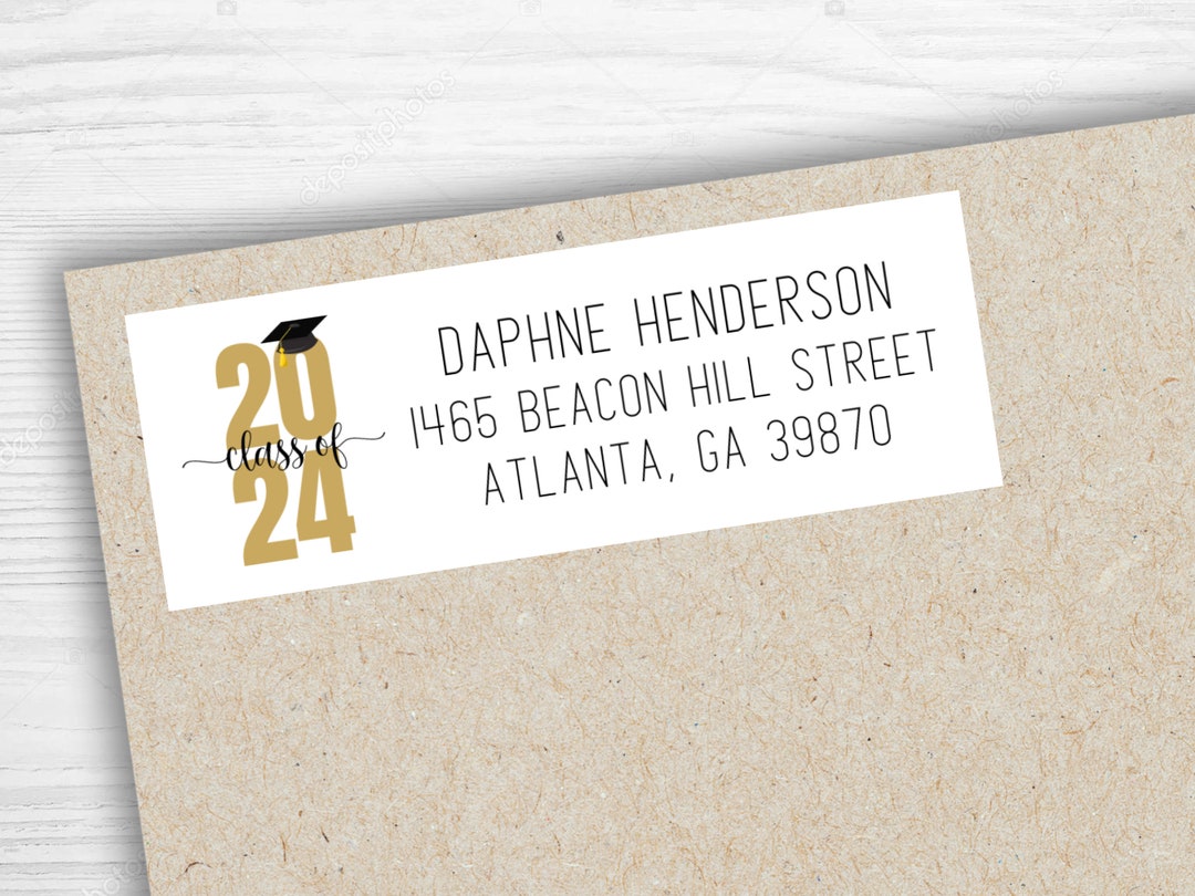 Personalized Graduation Return Address Labels - Class of 2024 Address ...