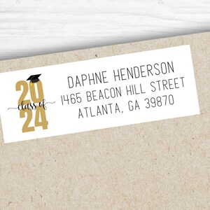 Personalized Graduation Return Address Labels - Class of 2024 Address ...