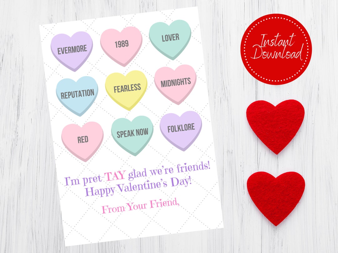 Swiftie Valentine's Day Card Valentine Era Card Tween Teen Girl ...
