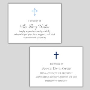 Traditional Sympathy Acknowledgement Cards - Christian Cross Funeral ...