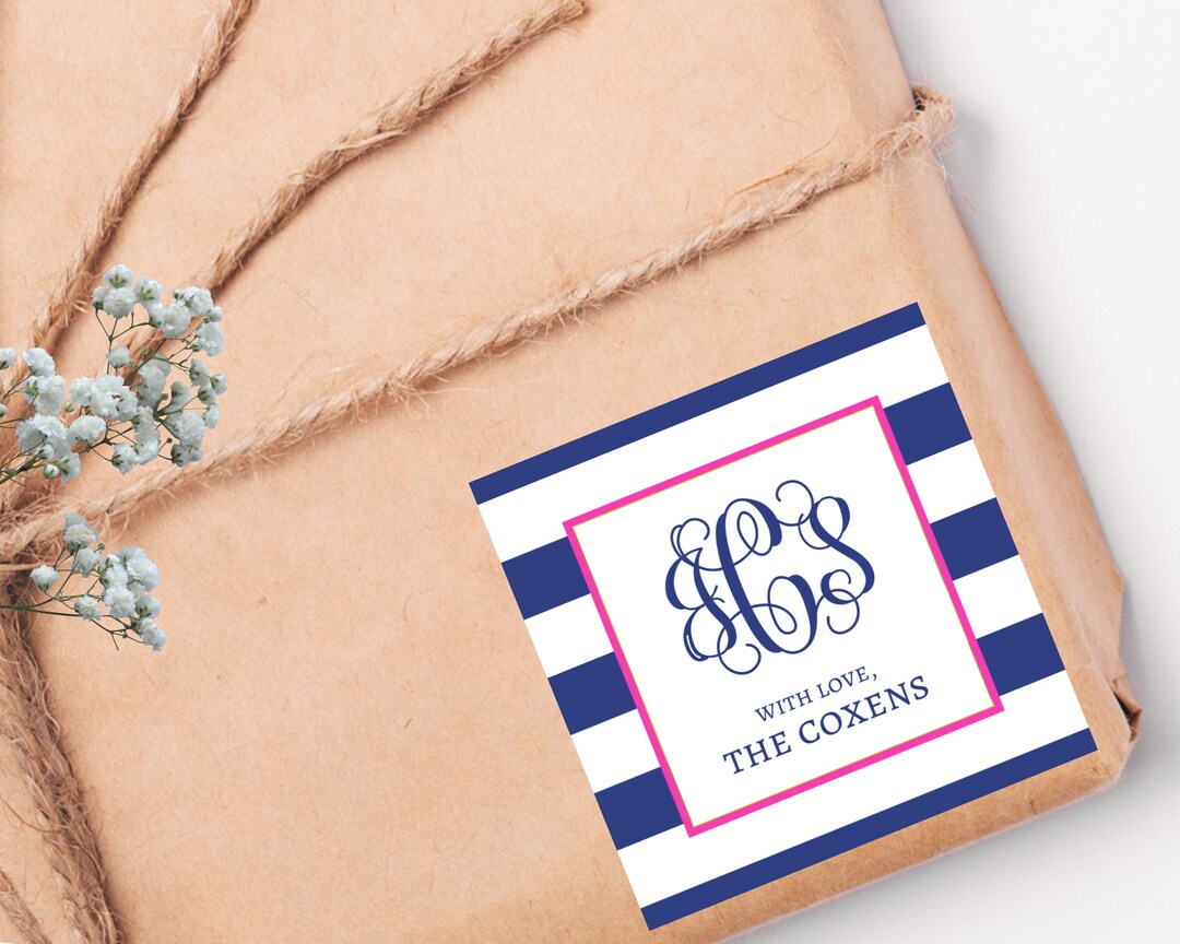 Personalized Gift Stickers Preppy Gift Stickers Monogrammed Stickers ...