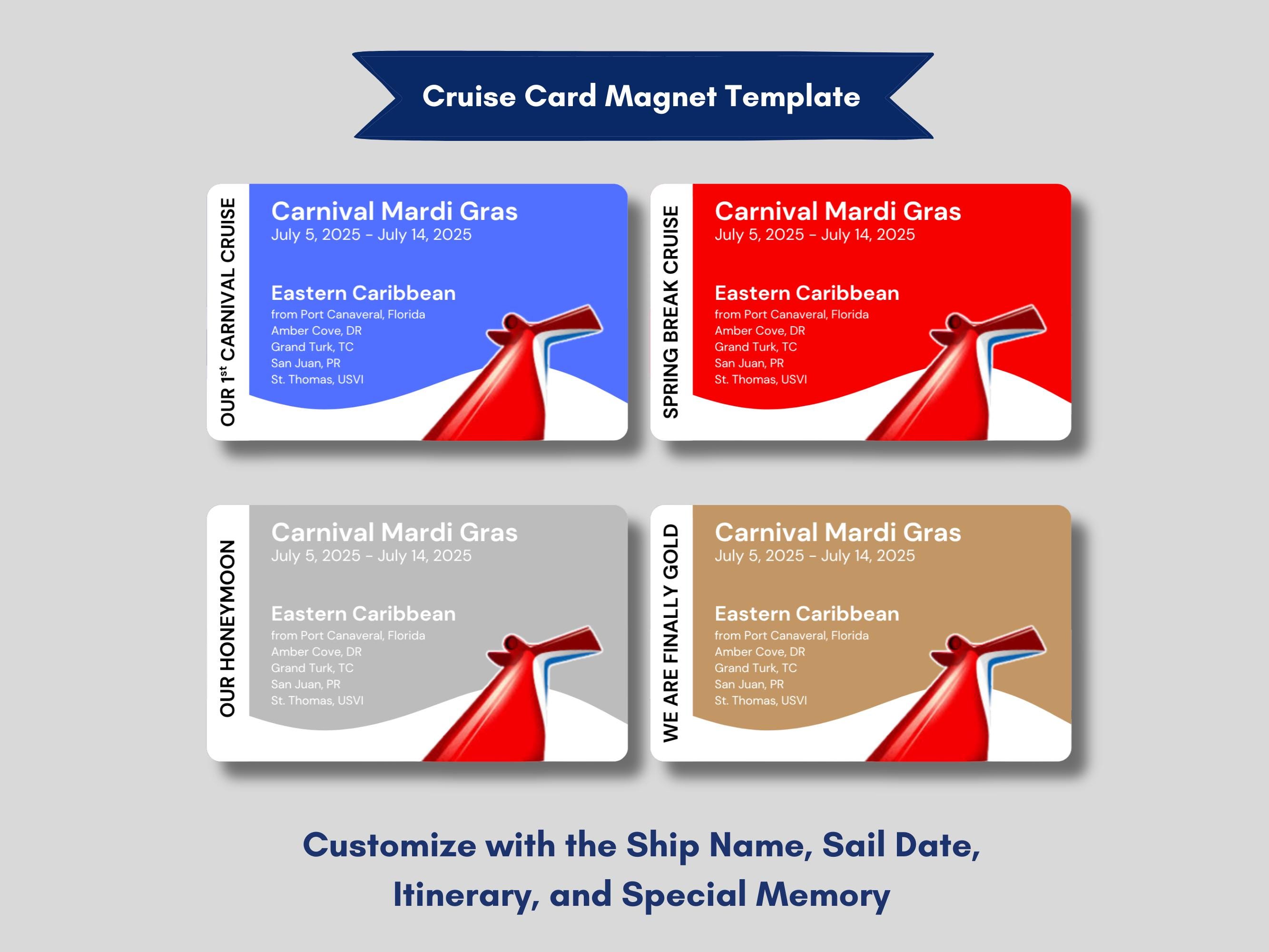 Personalized Carnival Cruise Card Magnet File: DIY Printable (PDF File ...