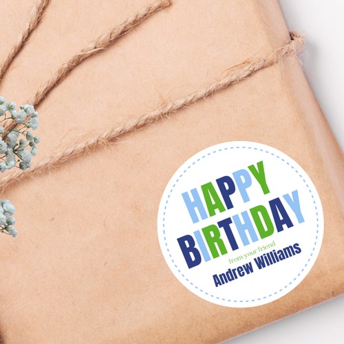 Personalized Happy Birthday Stickers Happy Birthday Gift - Etsy