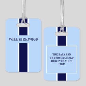 Personalized Blue Colorblock Luggage Tag: Aluminum Bag Tag - Etsy