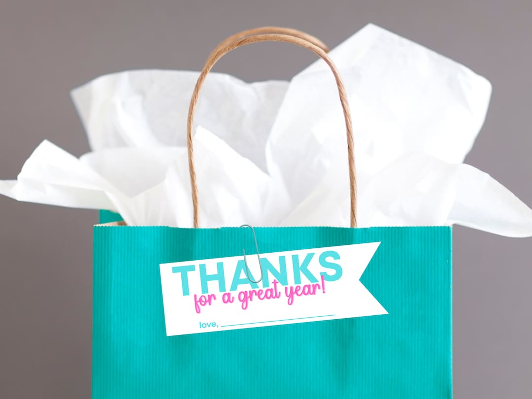 Thanks for a Great Year Gift Tag Teacher Appreciation Gift Tag End of ...