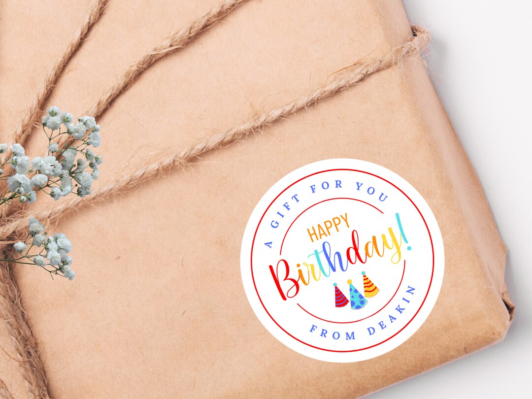 Personalized Gift Stickers Round Gift Stickers Happy Birthday Stickers ...