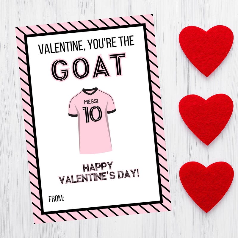 Messi Valentine Card - Etsy