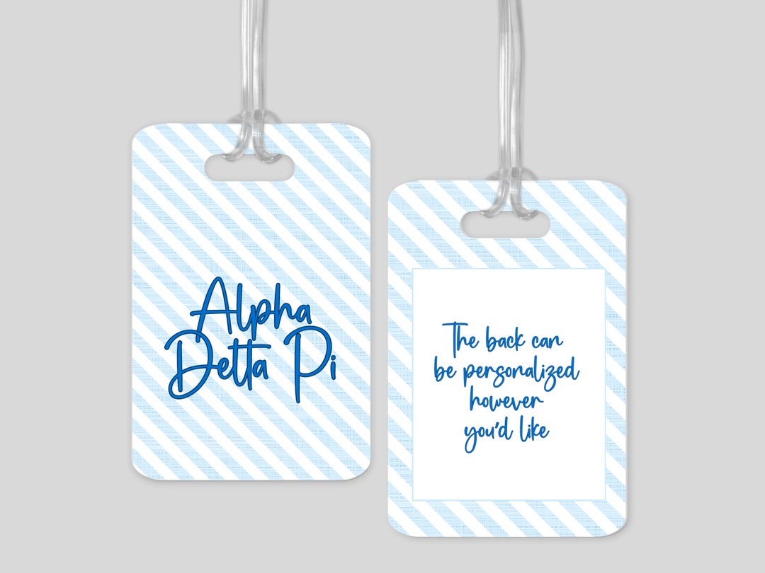 Alpha Delta Pi Luggage Tag - Personalized Adpi Bag Tag - Officially ...