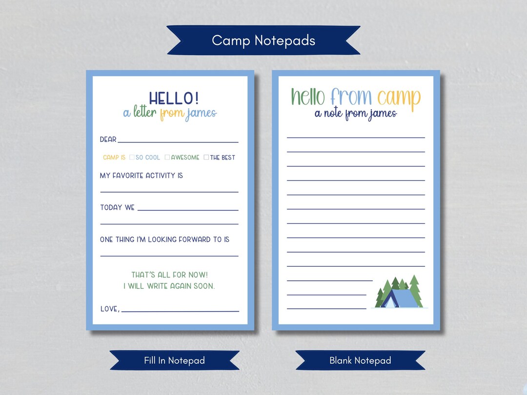 Personalized Notepad for Summer Camp - Letters From Camp Notepad ...