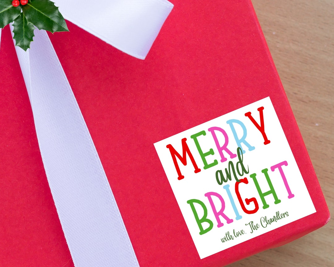 Personalized Gift Stickers - Merry Christmas Gift Stickers - Holiday ...