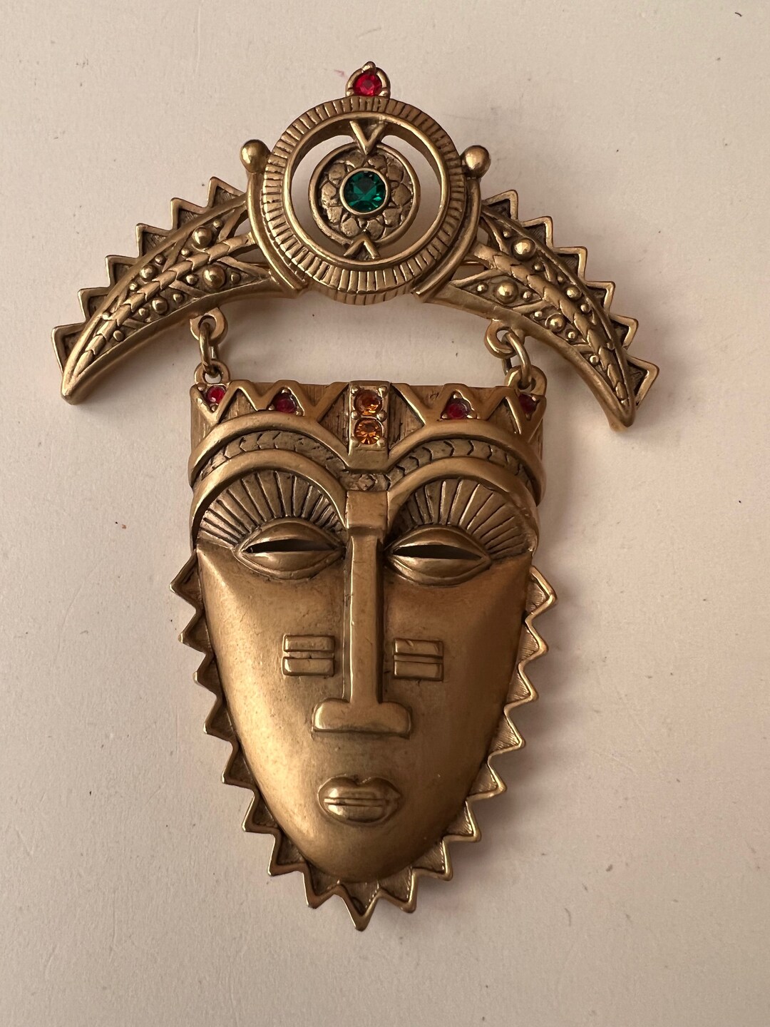 Vintage AVON AZTEC WARRIOR Brooch Articulated Brooch Gold Tone With ...