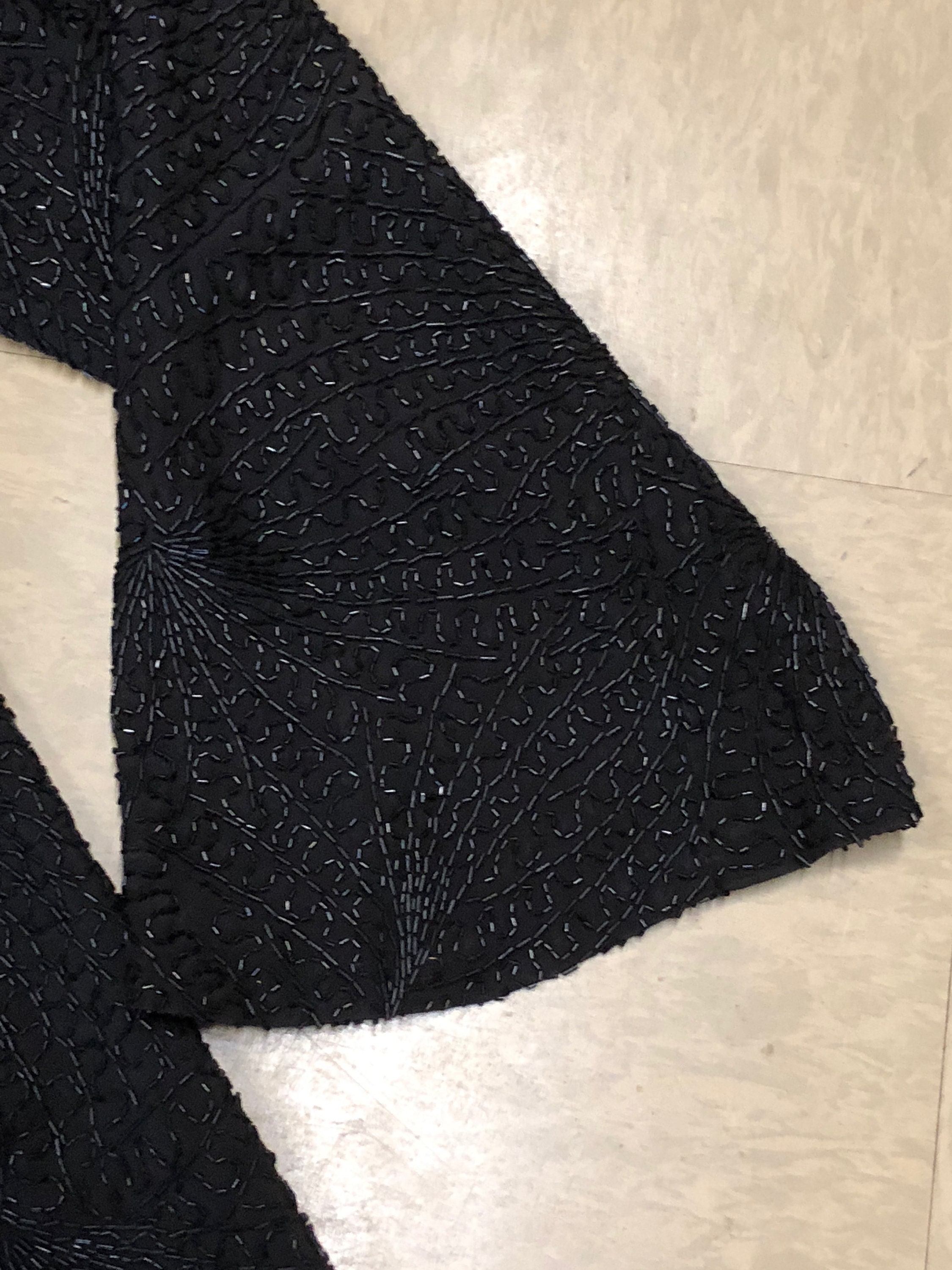 1920s Vintage BLACK BEADED JACKET Fabulous Beadwork Art Deco Beaded ...