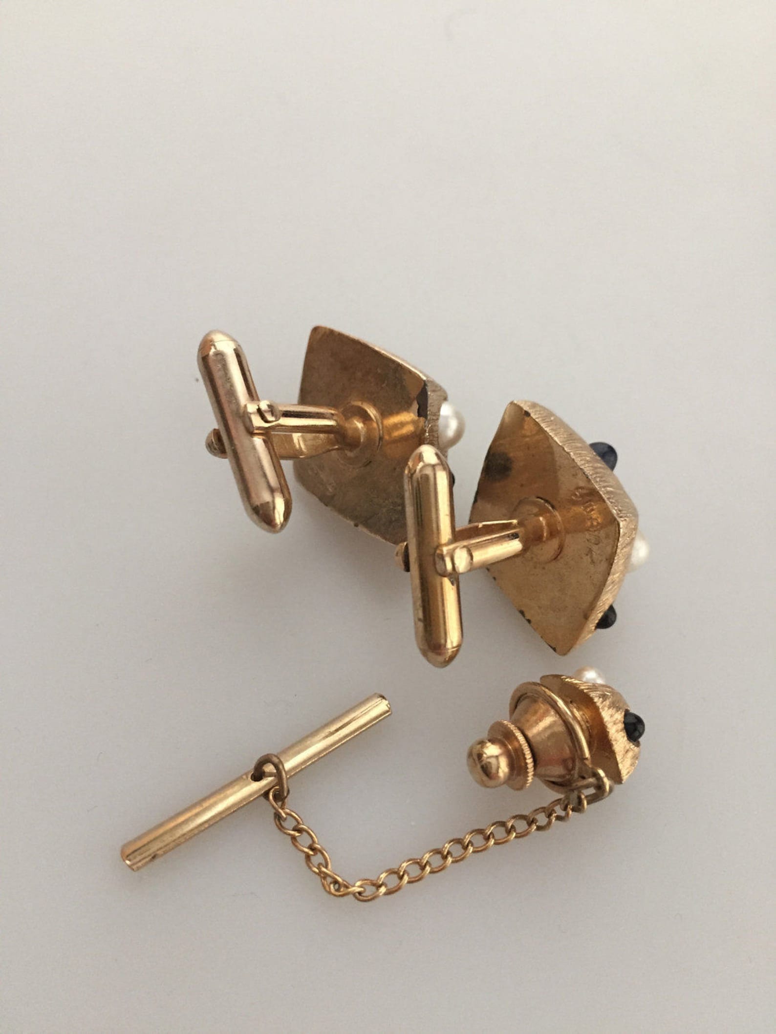 1970s Vintage CUFF Link SET Cufflinks and Tie Tack Textured - Etsy