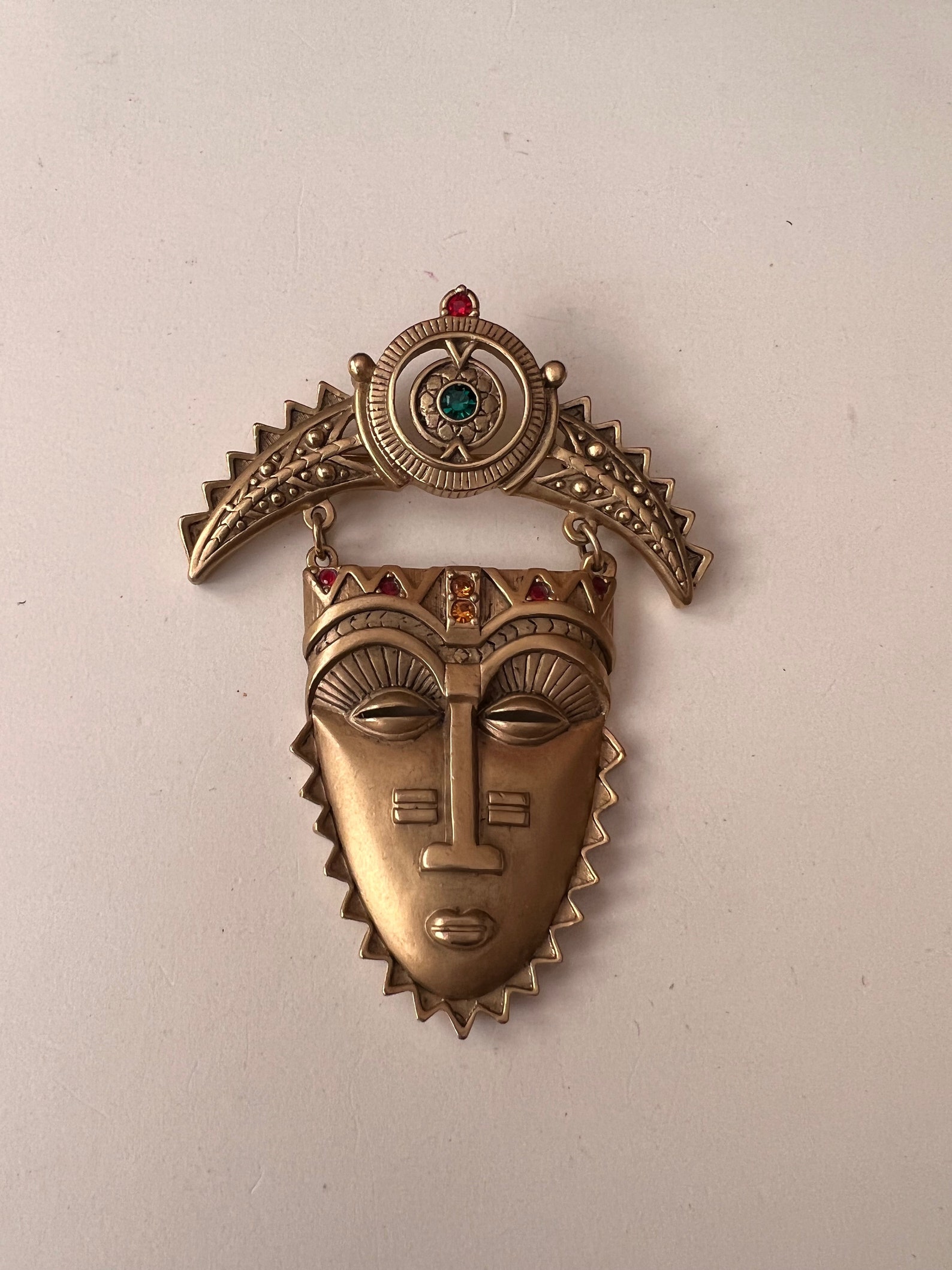 Vintage AVON AZTEC WARRIOR Brooch Articulated Brooch Gold Tone With ...