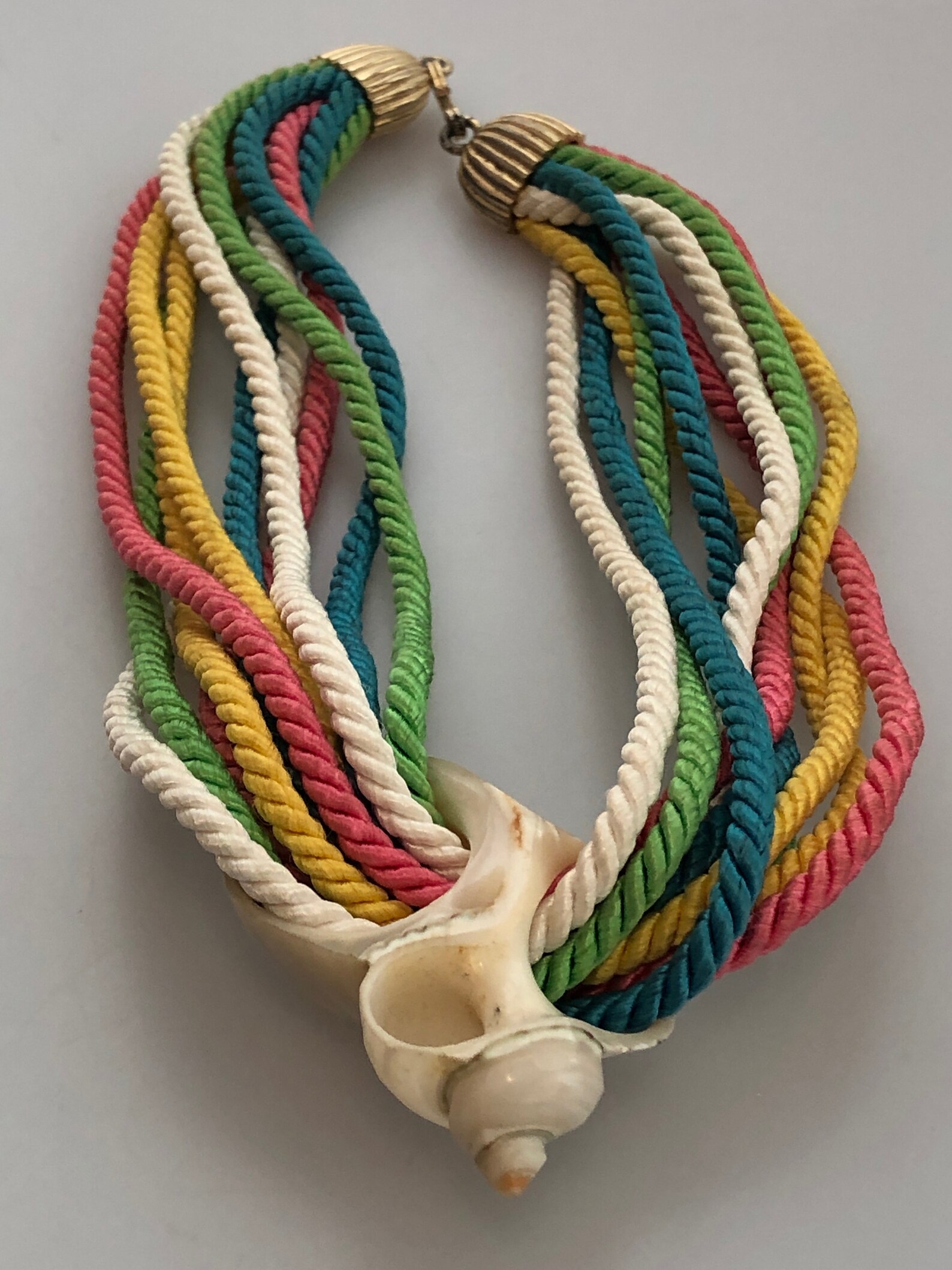 Gorgeous Huge SHELL NECKLACE with Multi-color Soft TWISTED | Etsy