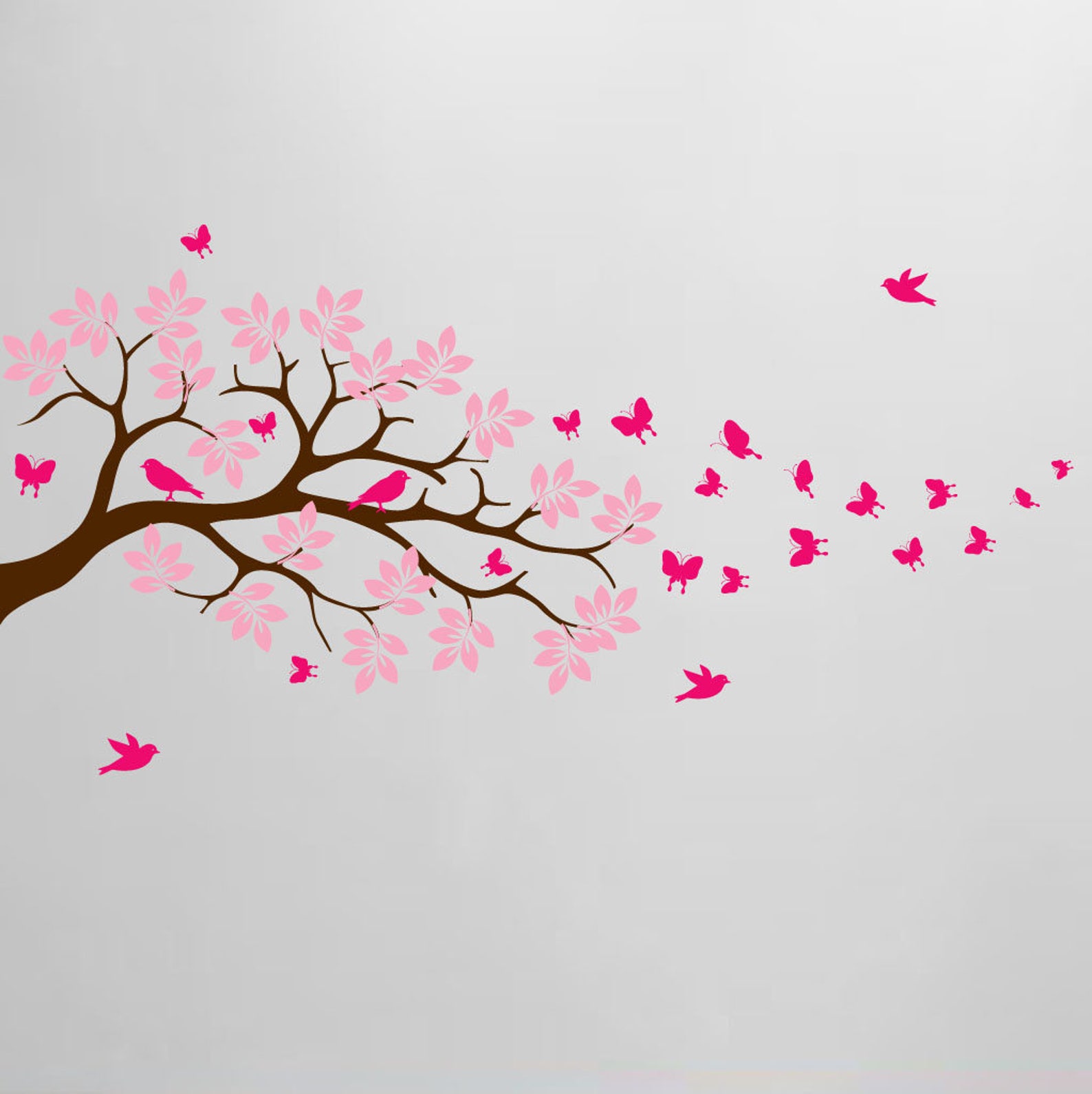 Tree Branch Wall Decal Butterfly Birds Vinyl Sticker Nursery | Etsy