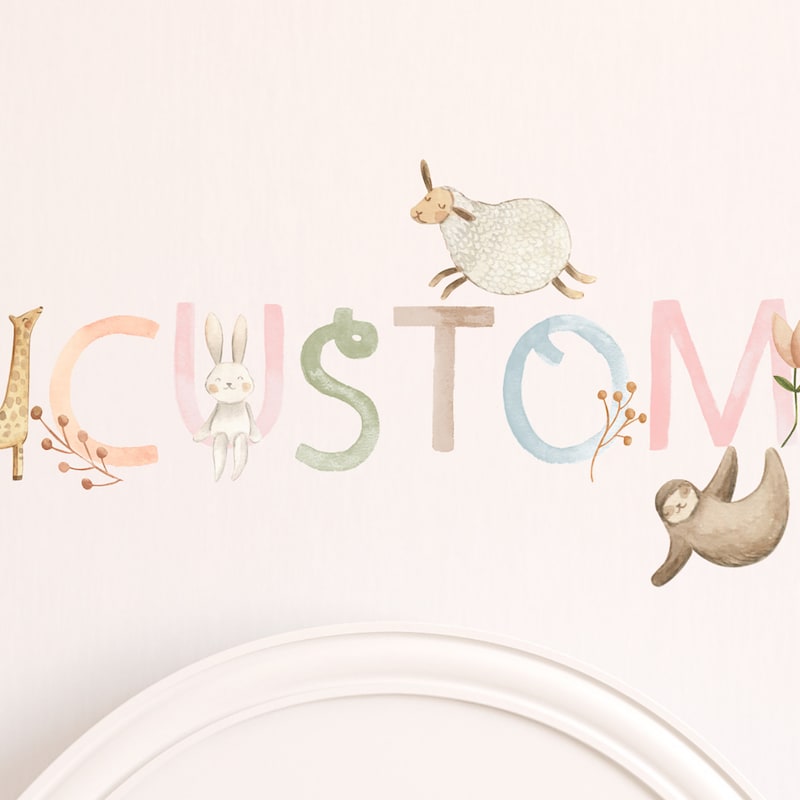 Name Stickers Wall Animal - Etsy