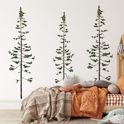 Watercolor Pine Tree Forest Decals Woodland Nursery Décor - Etsy