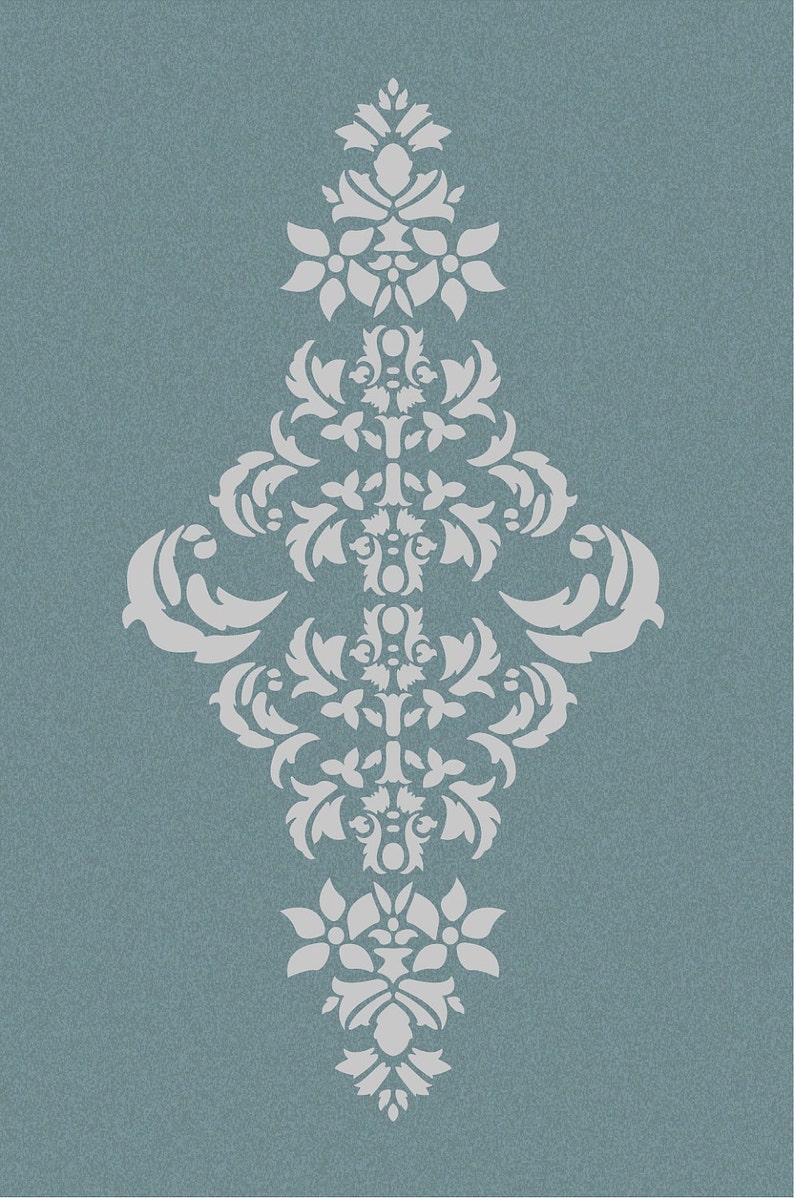 Large Wall Damask STENCIL Pattern FAUX MURAL 1050 - Etsy