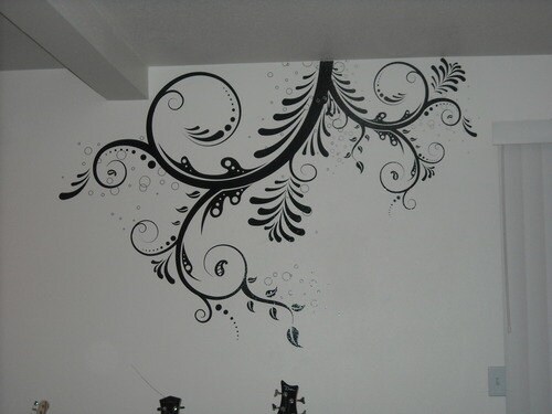 Large Vinyl Wall Art Decal Sticker Floral Ornaments Flower | Etsy