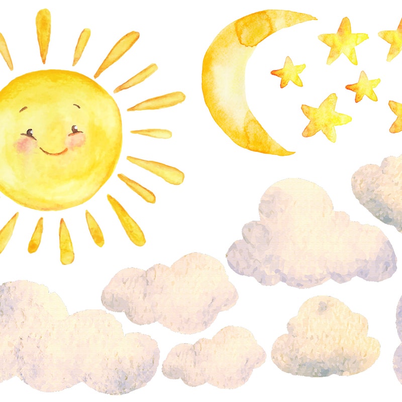 Sun and Tree Wall Decals - Etsy