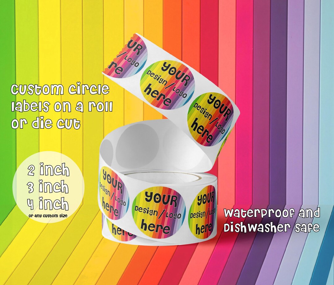 Custom Labels With Your Design Logo Vinyl Circle Product Stickers , UV ...
