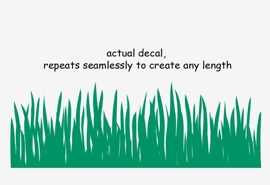 Large Wall Grass Border Trim Baby Nursery Decal 1147 (8" Tall X 90 ...