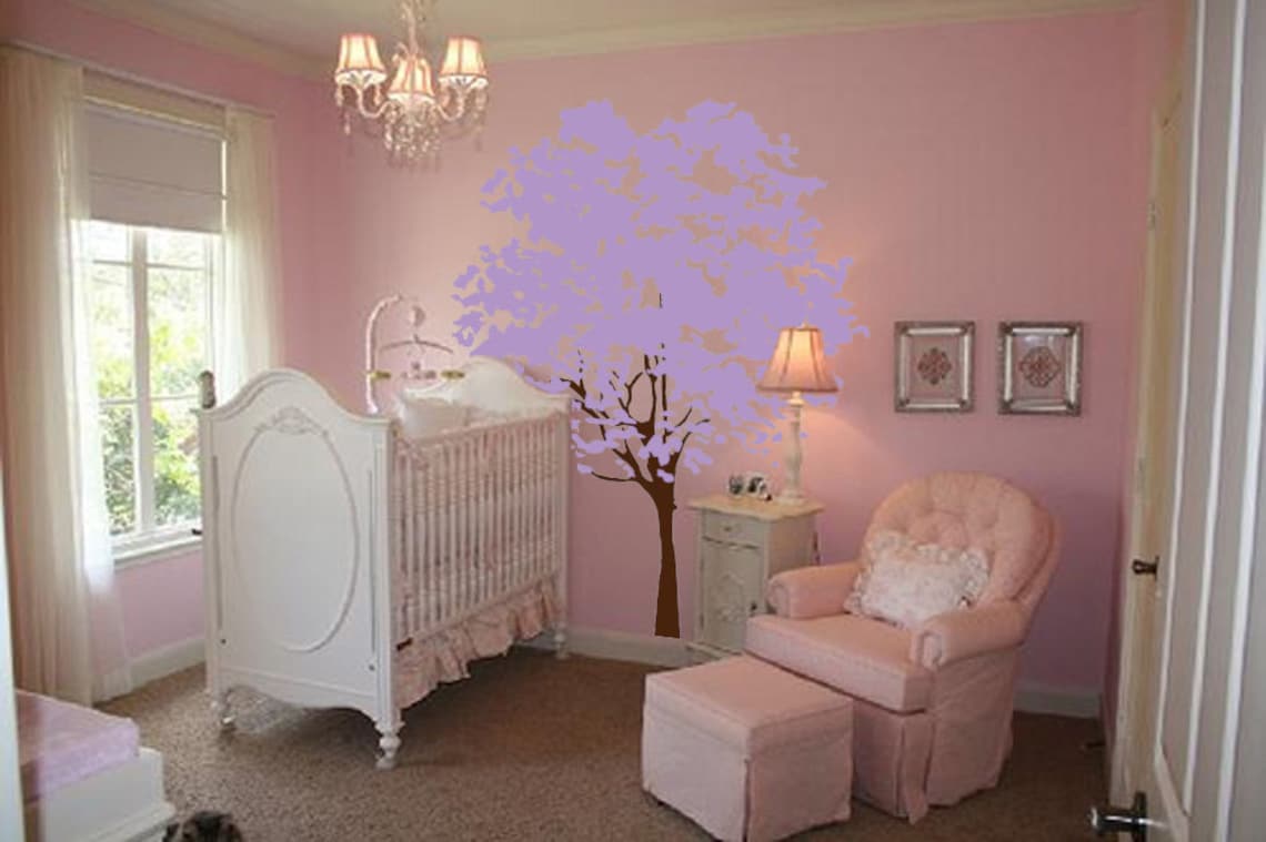 Large Wall Tree Decal Nursery Mural Kids Removable Branches Leaves ...