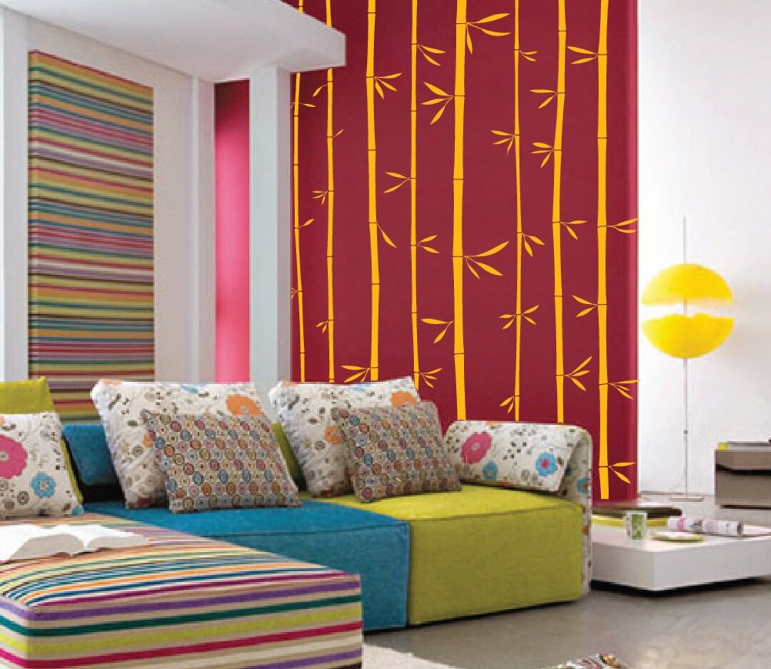 Large Wall Bamboo Tree Decal Forest Kids Vinyl Sticker Removable With ...