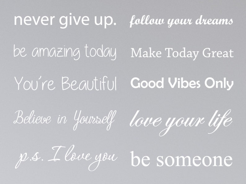 Motivational Quote Decal Sticker Set Works on Walls Cars and - Etsy