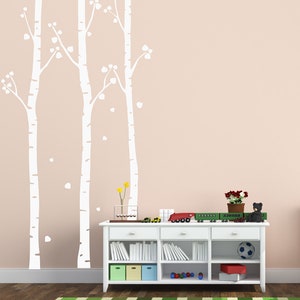 Birch Tree Wall Decal Set of 3 Woodland Trees Nursery Forest Stickers ...