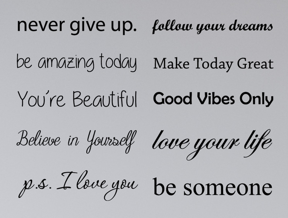 Motivational Quote Decal Sticker Set Works on Walls Cars and - Etsy
