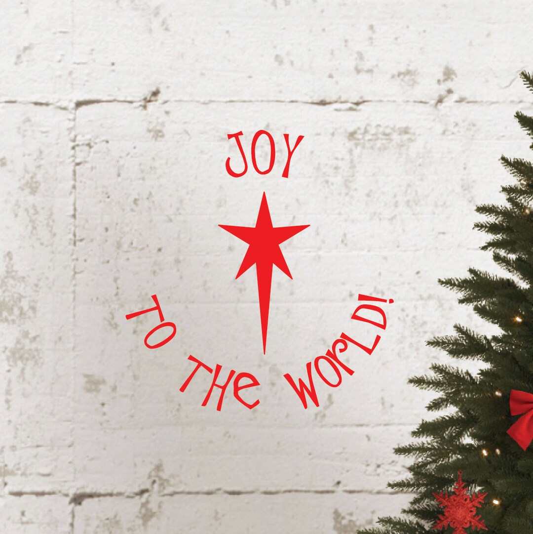 Joy to the World Christmas Star Holiday Quote Wall Decal Sticker ...