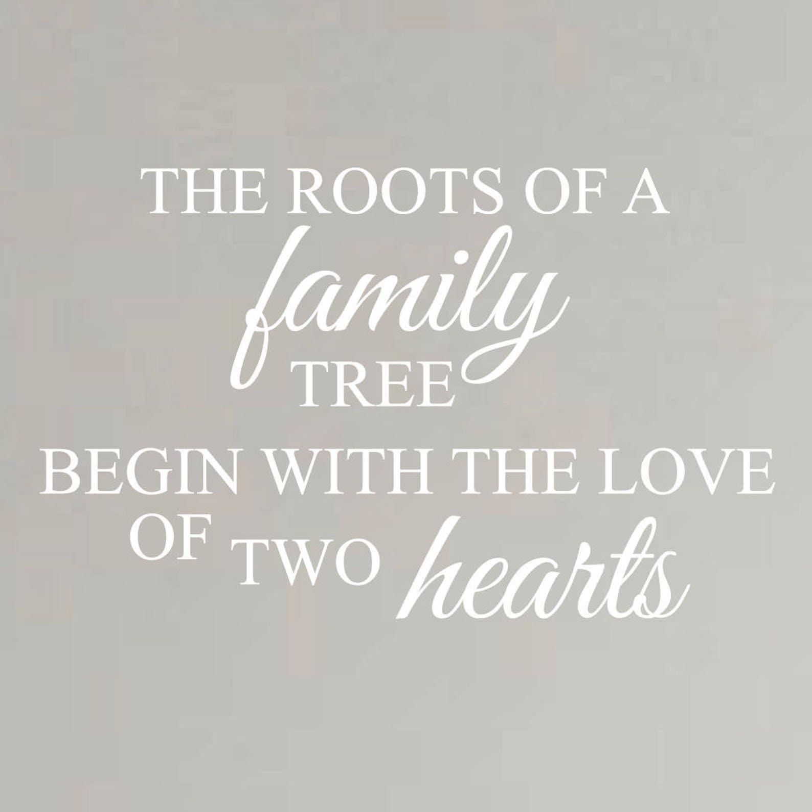 The Roots of A Family Tree Begin With the Love of Two Hearts Home Wall ...