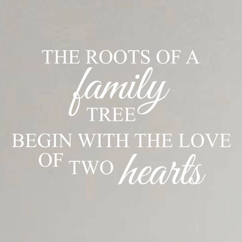 The Roots of A Family Tree Begin With the Love of Two Hearts Home Wall ...
