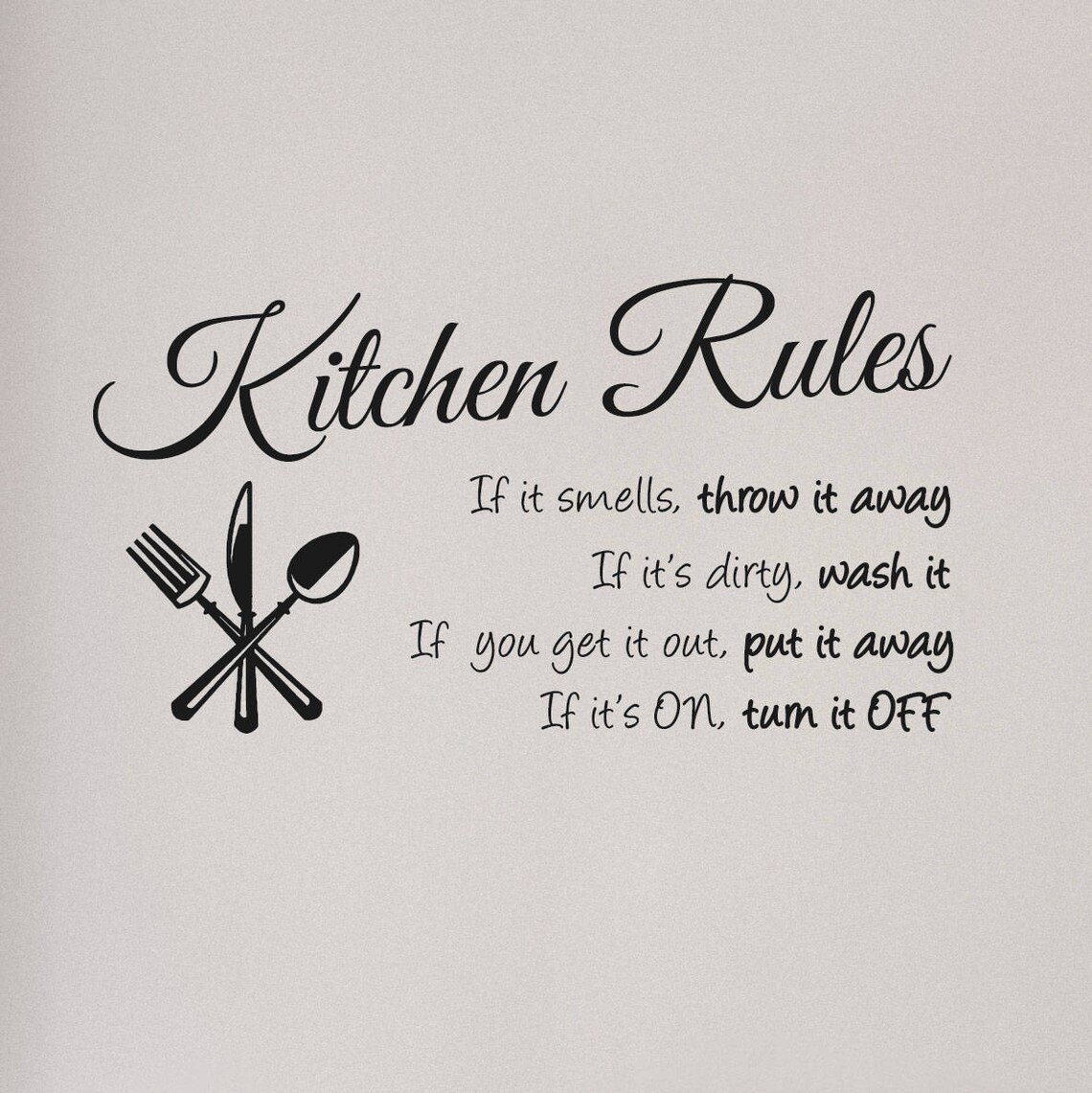 Kitchen Rules Wall Decal Sign Dining Room Decor Kitchen Decor - Etsy