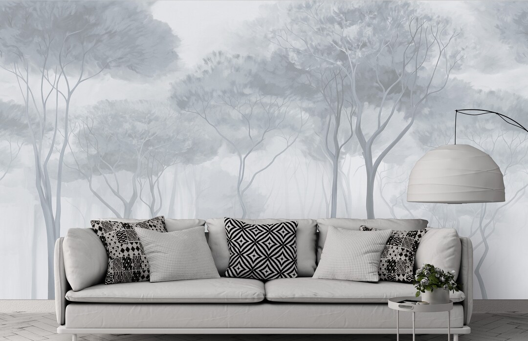 Watercolor Botany Forest Removable Wallpaper Mural Peel and Stick ...