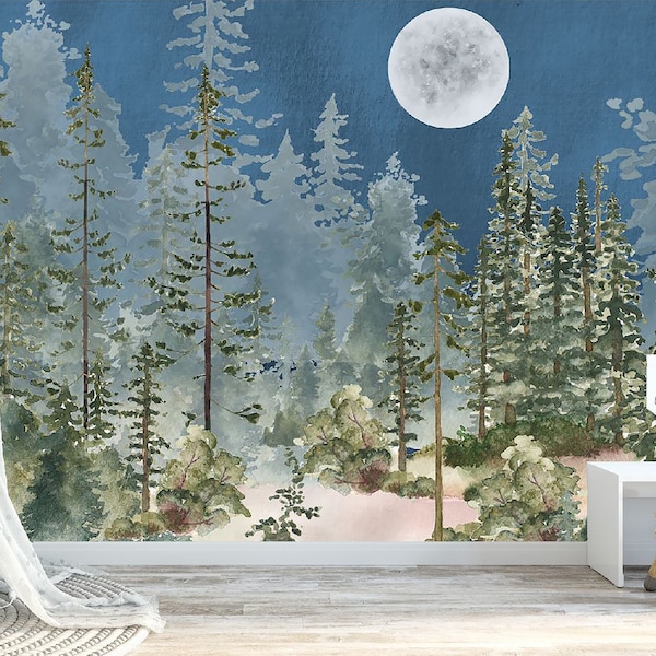 Forest Peel and Stick Wallpaper - Etsy