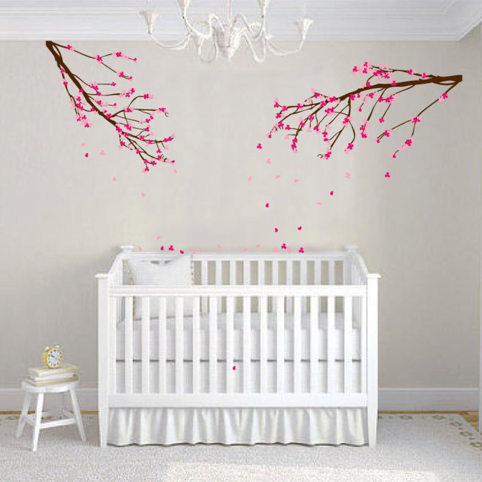 Large Wall Nursery Tree Branch Baby Decal Cherry Blossom Girl Flowers ...