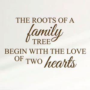 The Roots of A Family Tree Begin With the Love of Two Hearts Home Wall ...